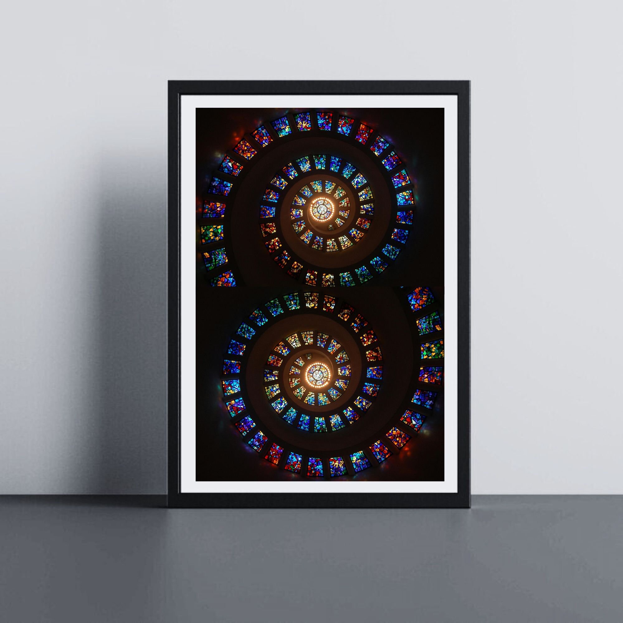 Artful Circle Pattern Wall Art Print, Stained Glass Decore, Patterns ...