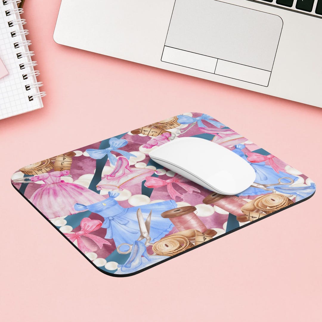 Cinderella's Workshop Mouse Pad, Pink Mousepad, Pink Office, Blue ...