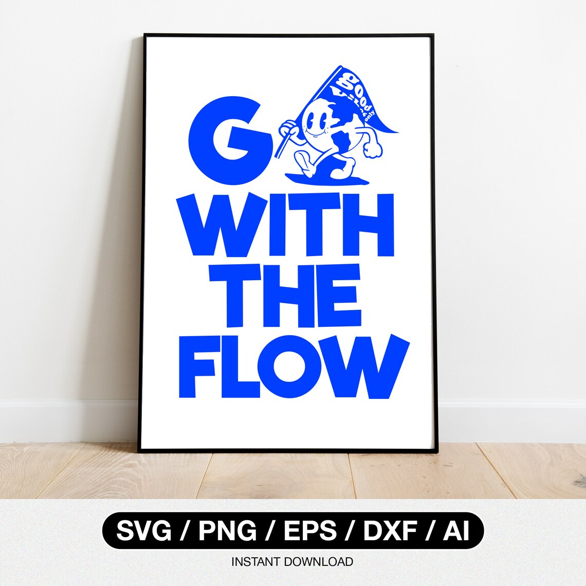 Go With the Flow SVG Quote Svg Design Cute SVG Sayings Svg - Etsy