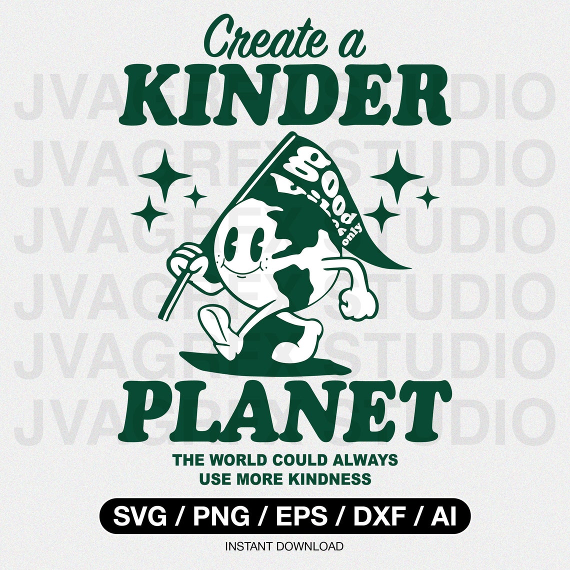 Earth Day Design Svg Create A Kinder Planet SVG Png Cricut & - Etsy