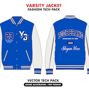 Techpack Bundle, Varsity Jacket Techpack Template, Streetwear Techpack ...