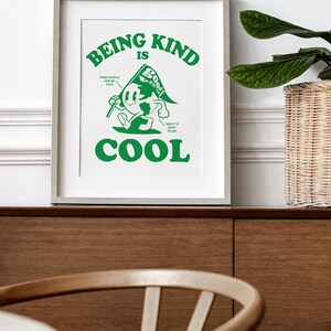 Be Kind Printable Art, Retro Art Print, Downloadable Prints, Cute Wall ...