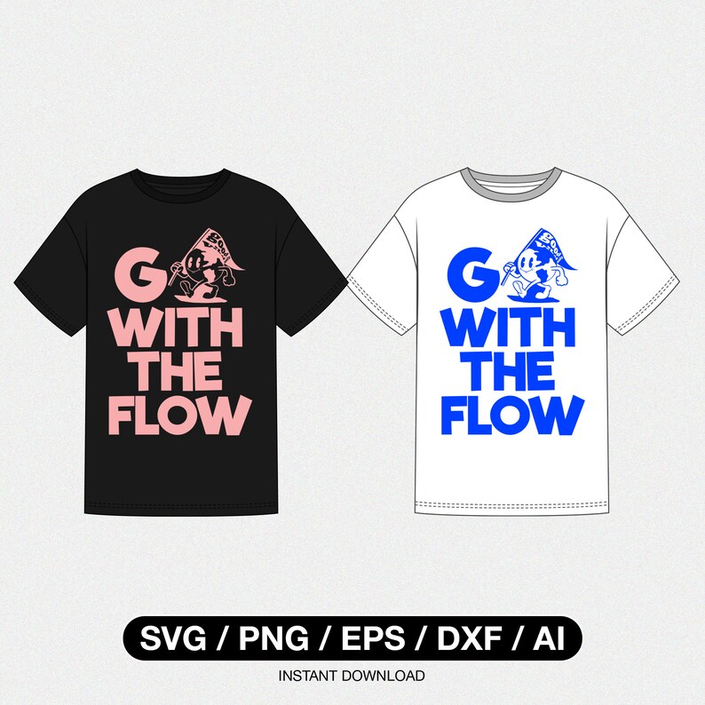 Go With the Flow SVG Quote Svg Design Cute SVG Sayings Svg - Etsy