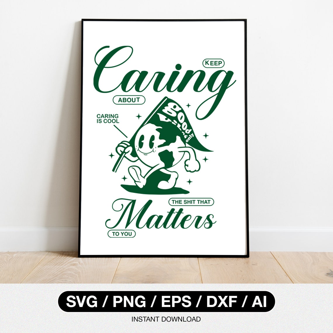 Keep Caring SVG Cute Sayings Svg Cute Quotes Svg Printable - Etsy