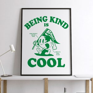 Be Kind Printable Art, Retro Art Print, Downloadable Prints, Cute Wall ...