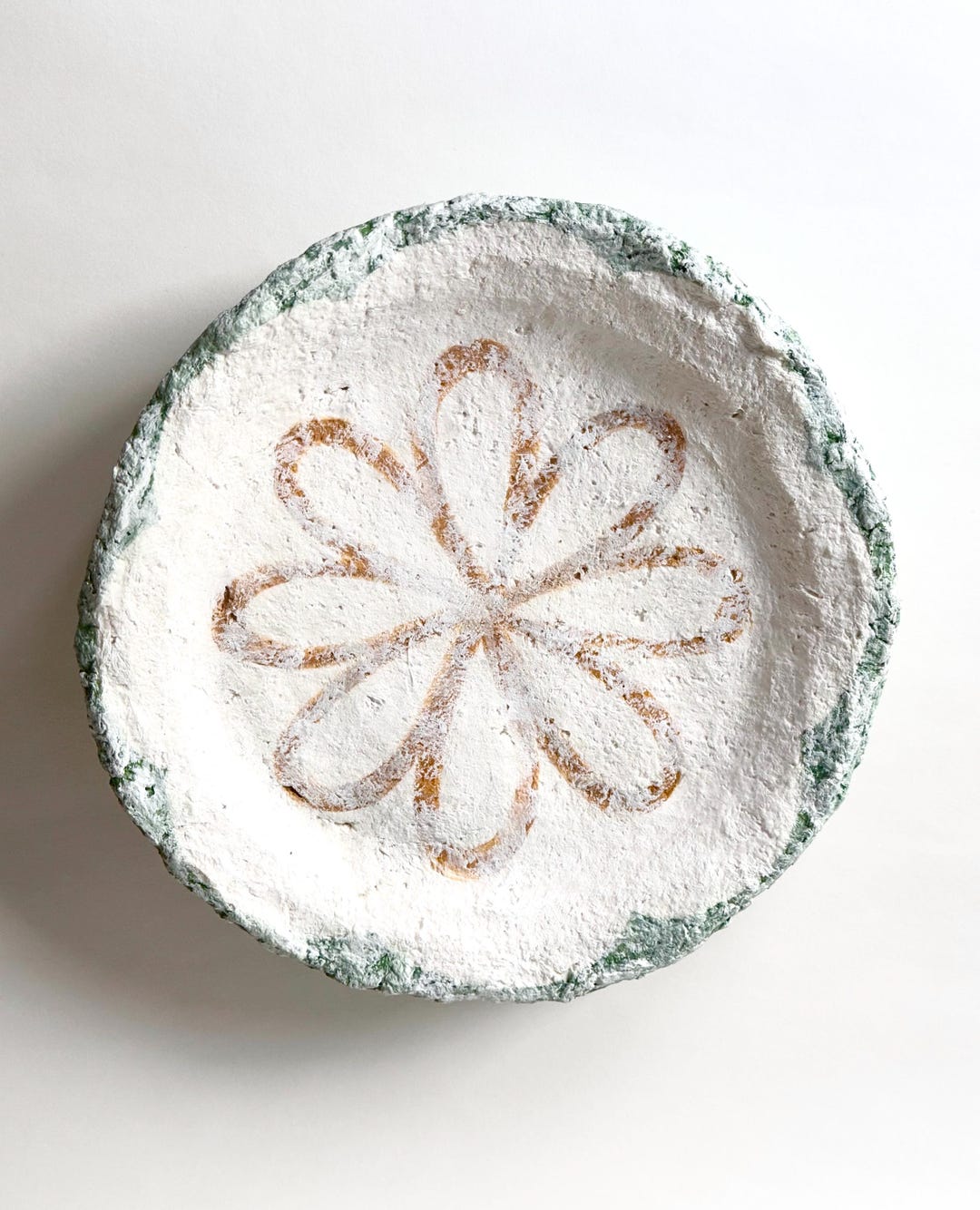 Handmade Paper Mache Decorative Plate: Rustic Floral Tray - Etsy