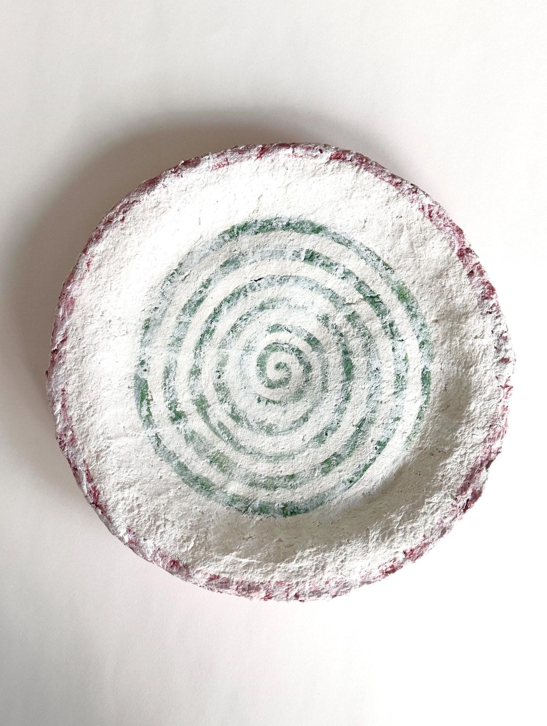 Handmade Paper Mache Hand Painted Spiral Pattern Plate, Decorative Tray ...