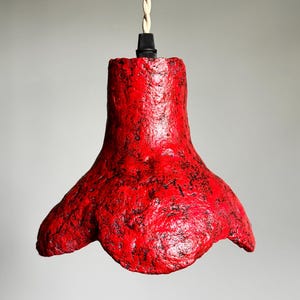 Handmade Small Paper Mache Pendant Light, Floral Inspired, Sculptural ...