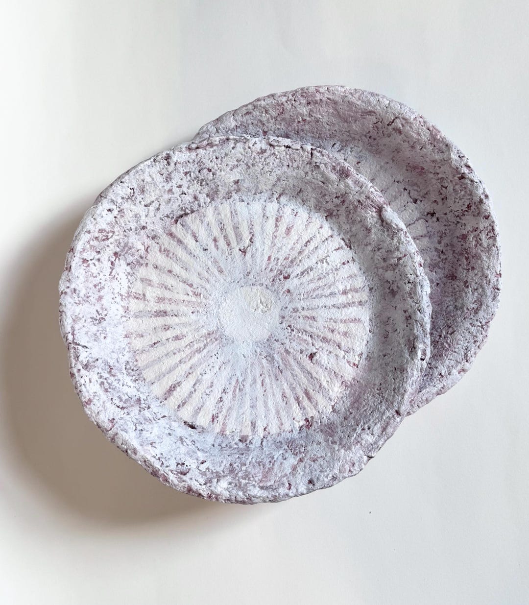 Paper Mache Sophia Plate in Brick Red Sun Pattern - Etsy