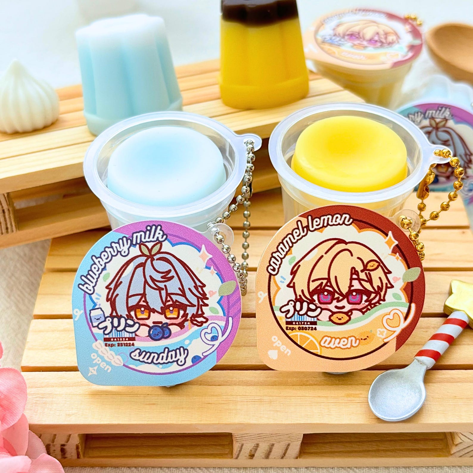 HSR Aventurine & Sunday Squishy Pudding Keychain | Honkai Star Rail ...