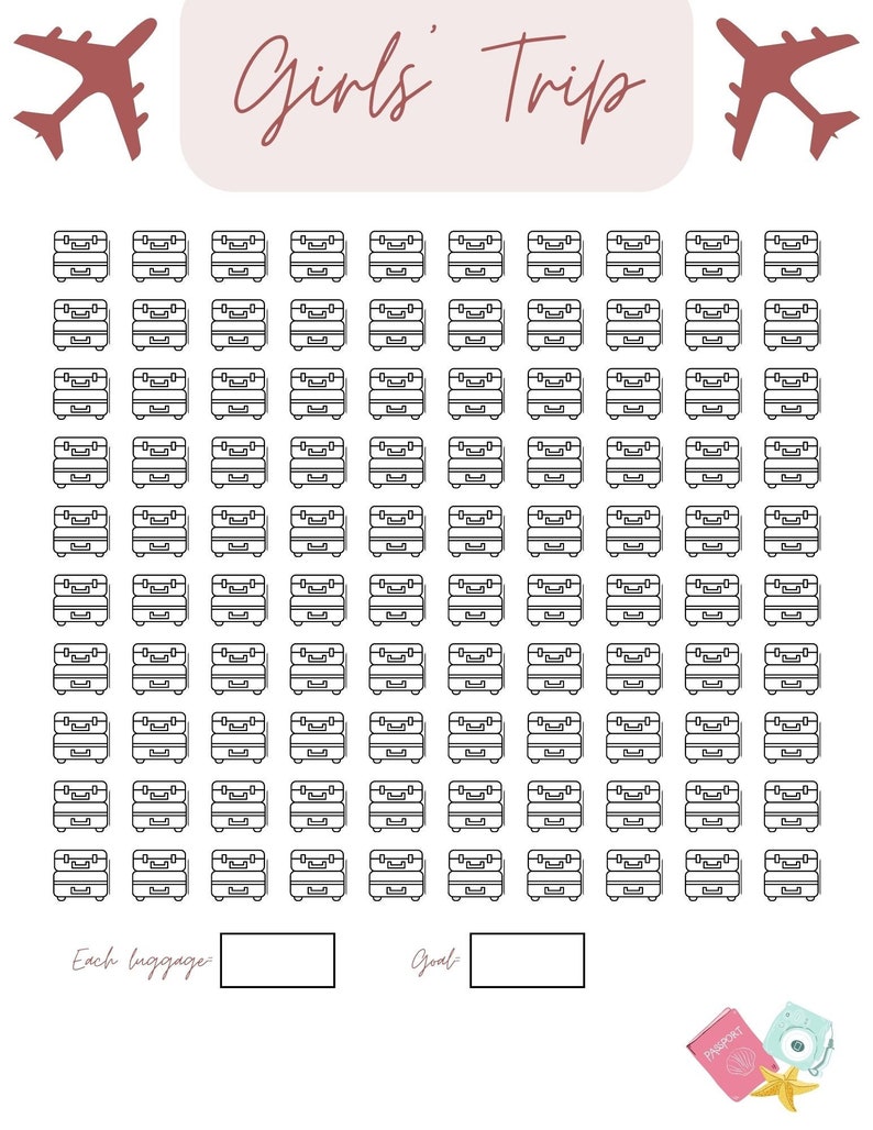 Girls' Trip Savings Tracker - Etsy