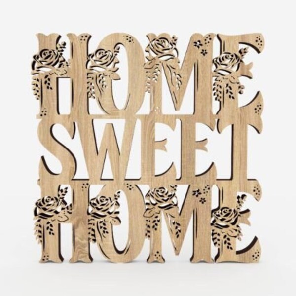 Laser Cut Wall Decor, Home Sweet Home Laser Cut File, - Etsy
