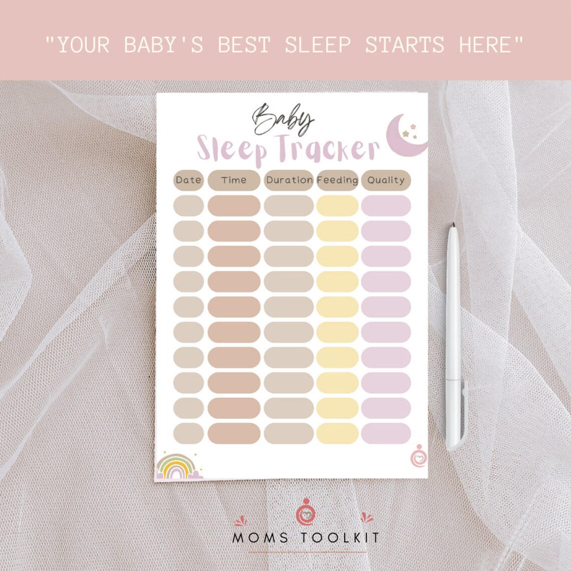 Baby Sleep Tracker, Printable Baby Sleep Log, Digital Baby Sleep ...
