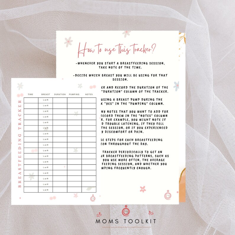 Breastfeeding Tracker Printable - New Mom Gift - Nursing Progress -baby ...