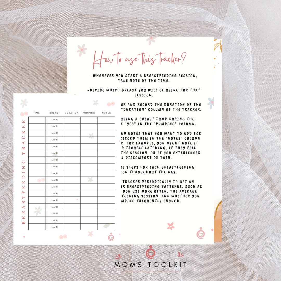 Breastfeeding Tracker Printable - New Mom Gift - Nursing Progress -baby ...