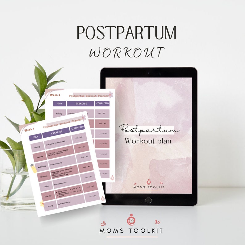 PRINTABLE SIX WEEKS Workout Plan, New Mom Workout, Postpartum Recovery ...