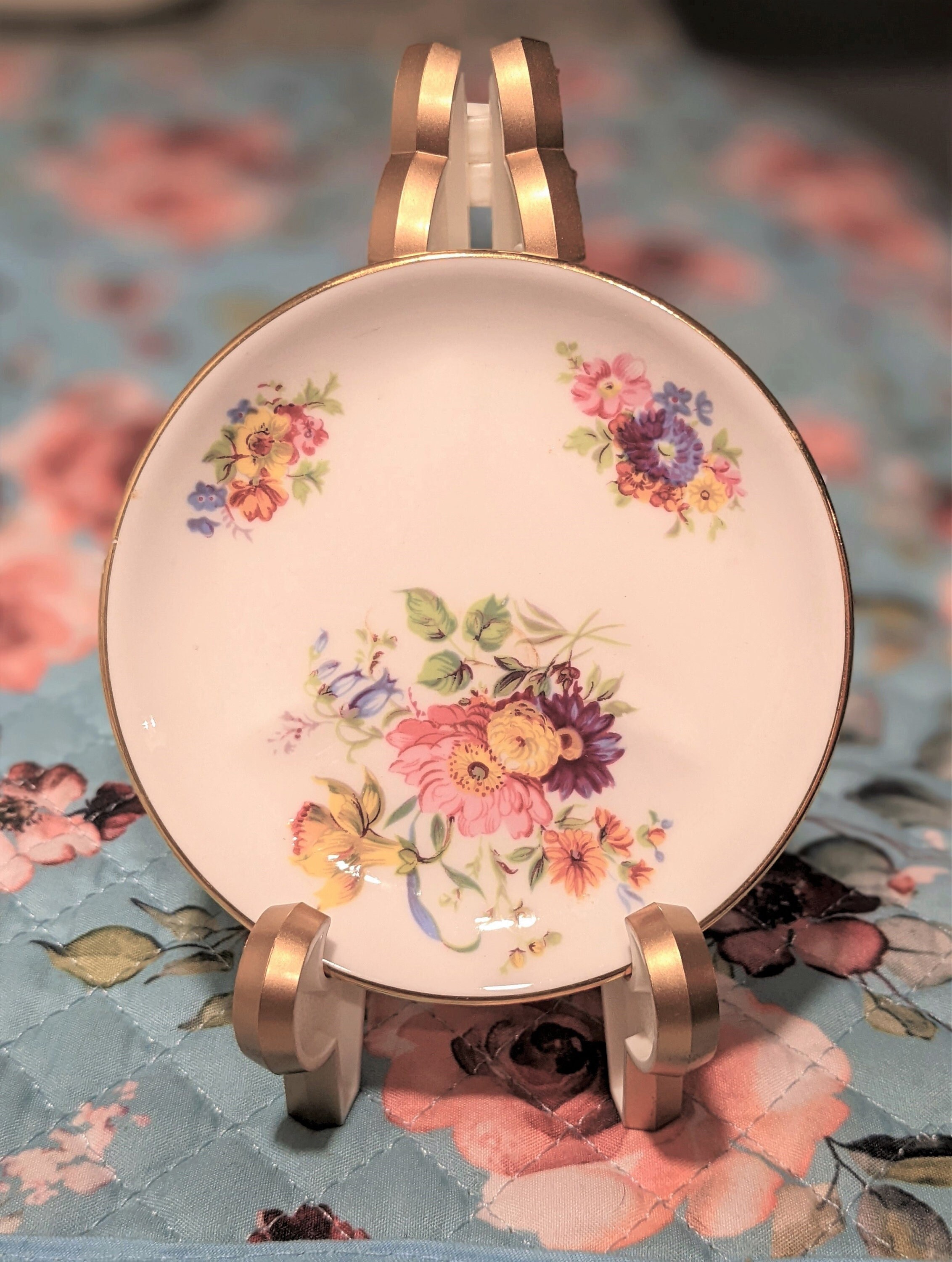 Vintage Paragon Porcelain Miniature Tea time Plate Floral Design Home ...