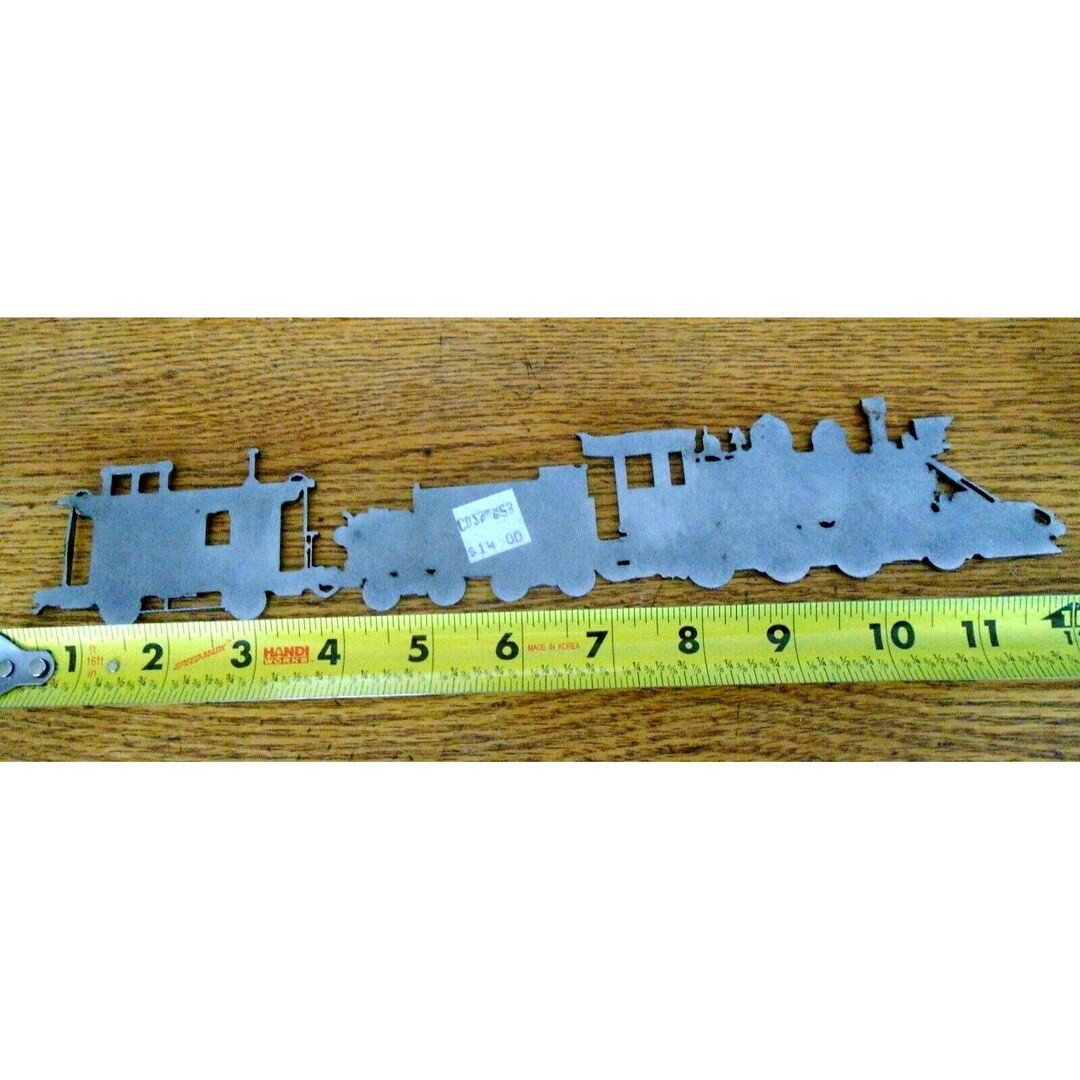 12" Steam LOCOMOTIVE Train Steel Cutout Outdoor Indoor Decor Plate ...