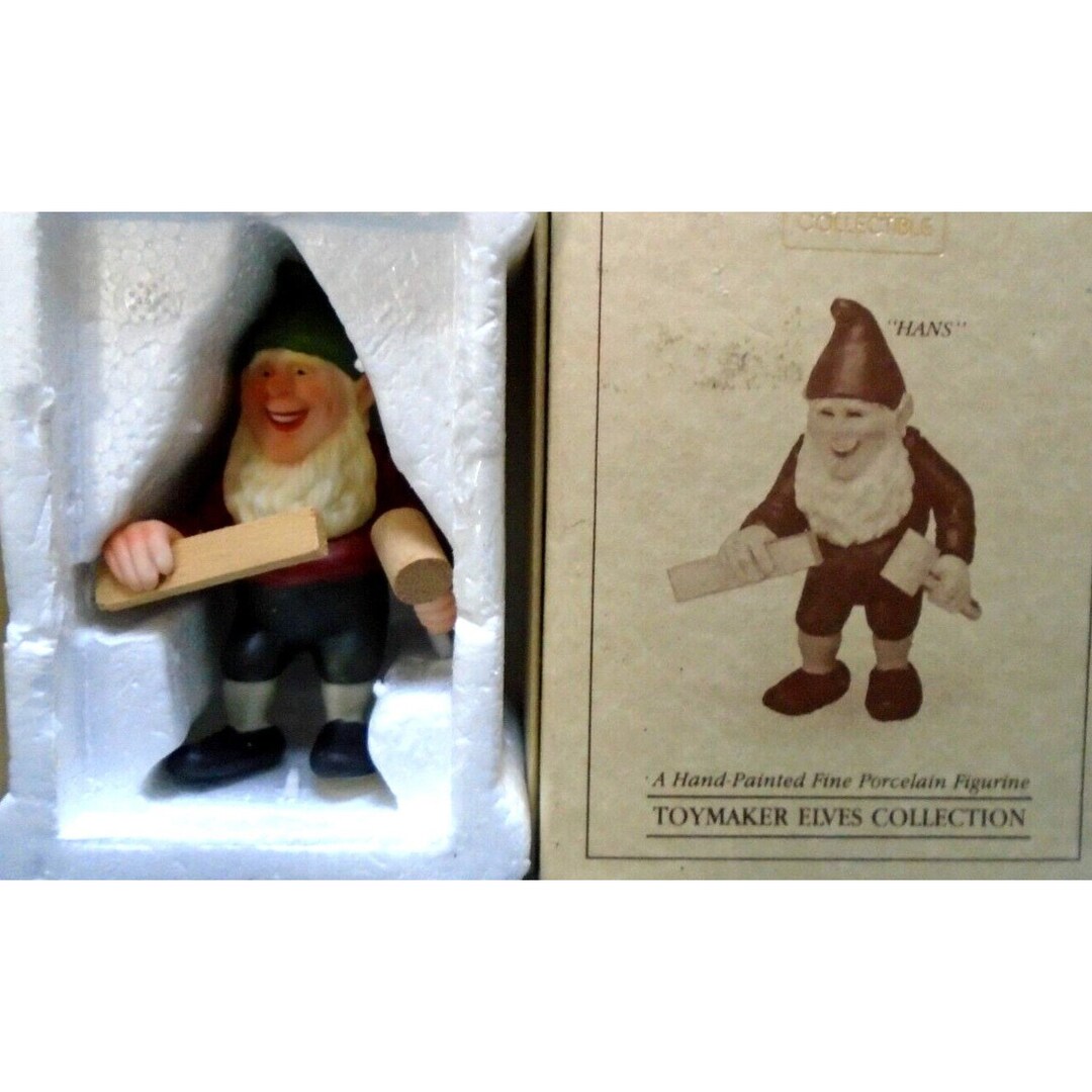 Hallmark 3 Figurine hans Gold Crown Collectible Toy Maker Elves ...