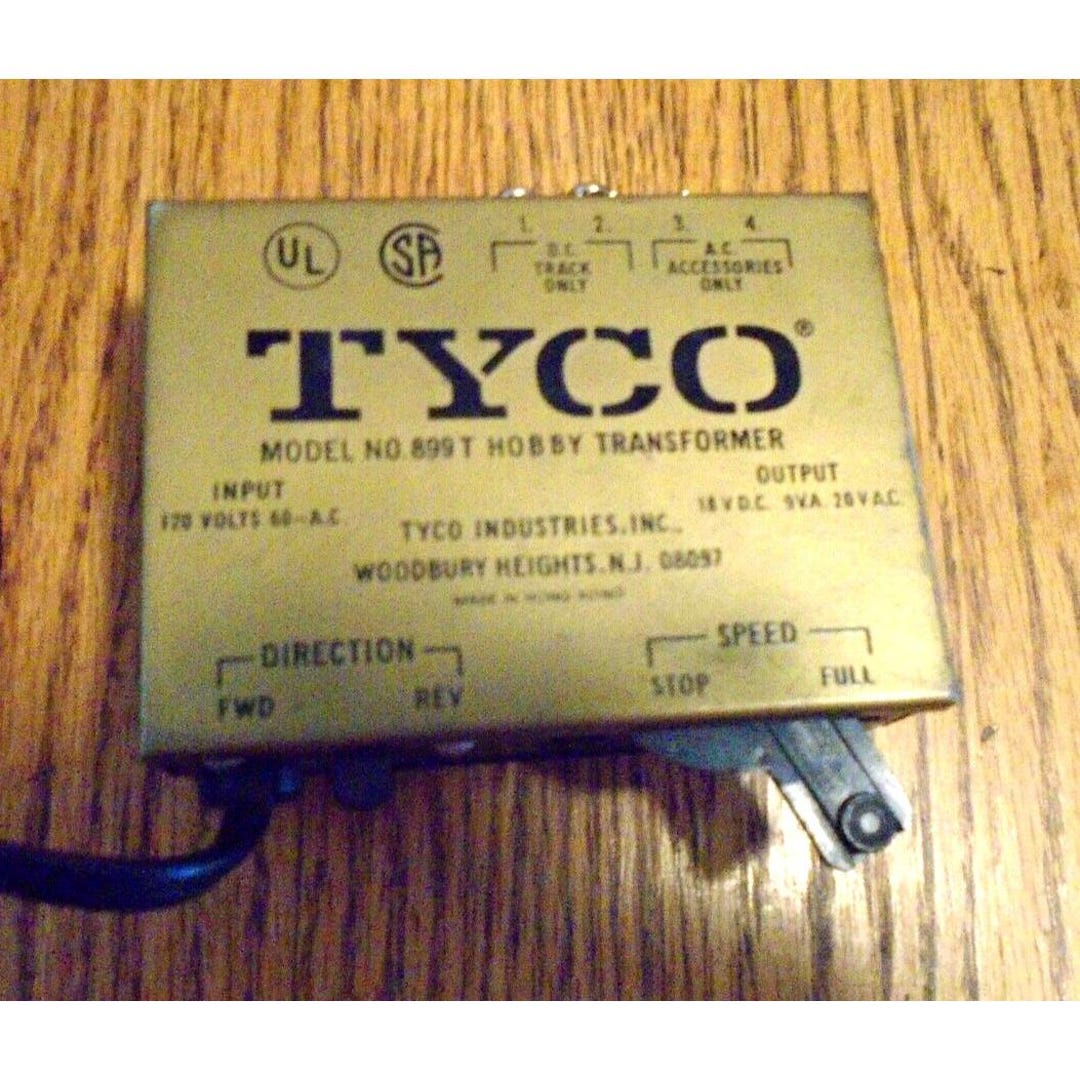 Tyco Train Railroad Hobby Transformer Model No 899T Output 18VDC 9V ...
