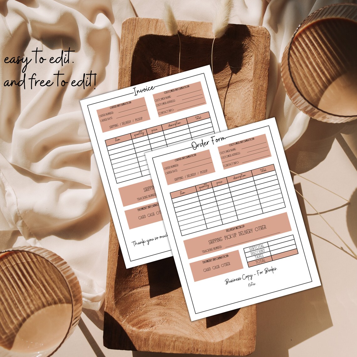 Boho Business Bundle Canva Template Editable Business Card - Etsy