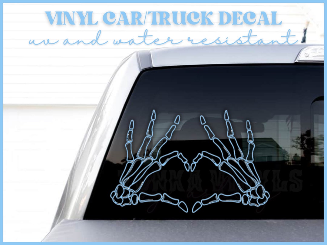 Skeleton Heart Hands Vinyl Decal JDM Car and Truck Decal UV and Water ...