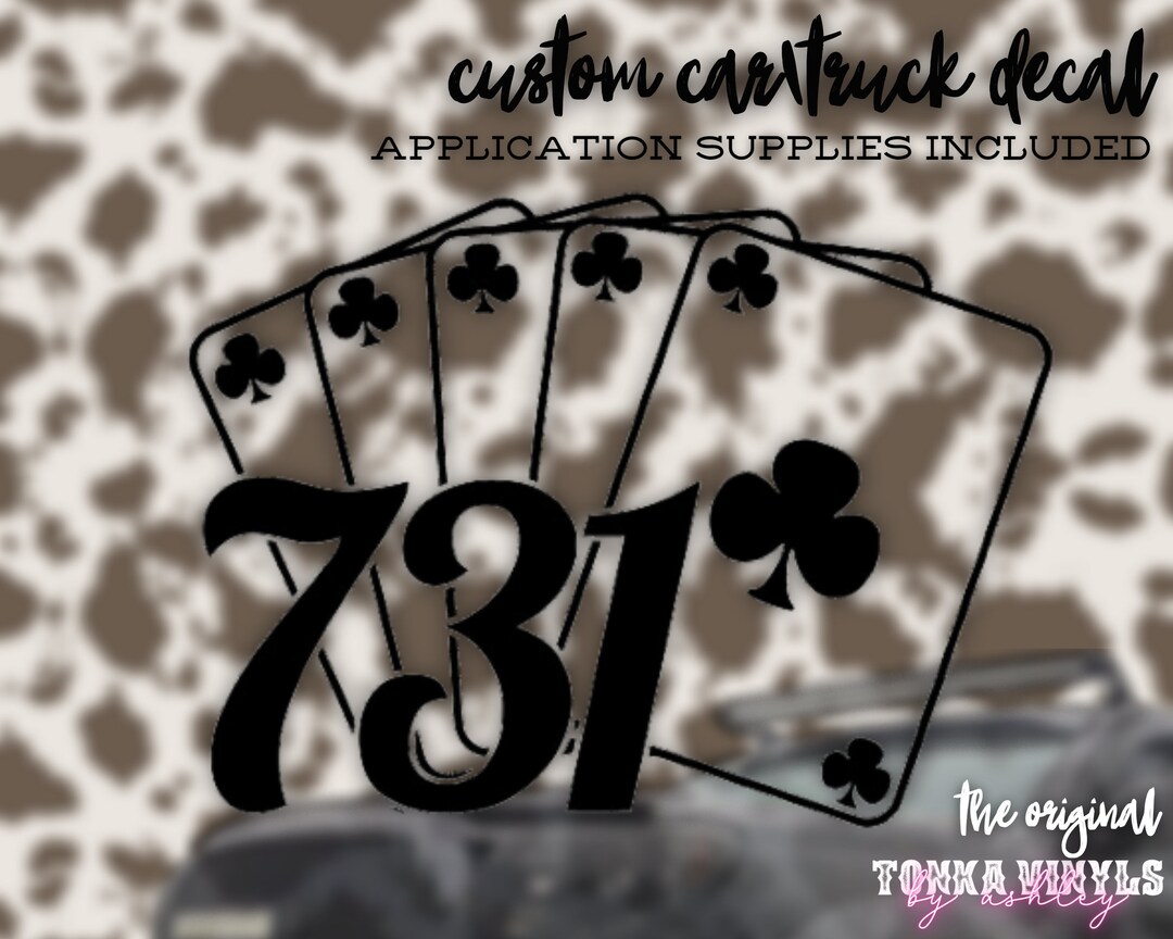 Custom Area Code Decal THE ORIGINAL Clubs Playing Card Decal - Etsy