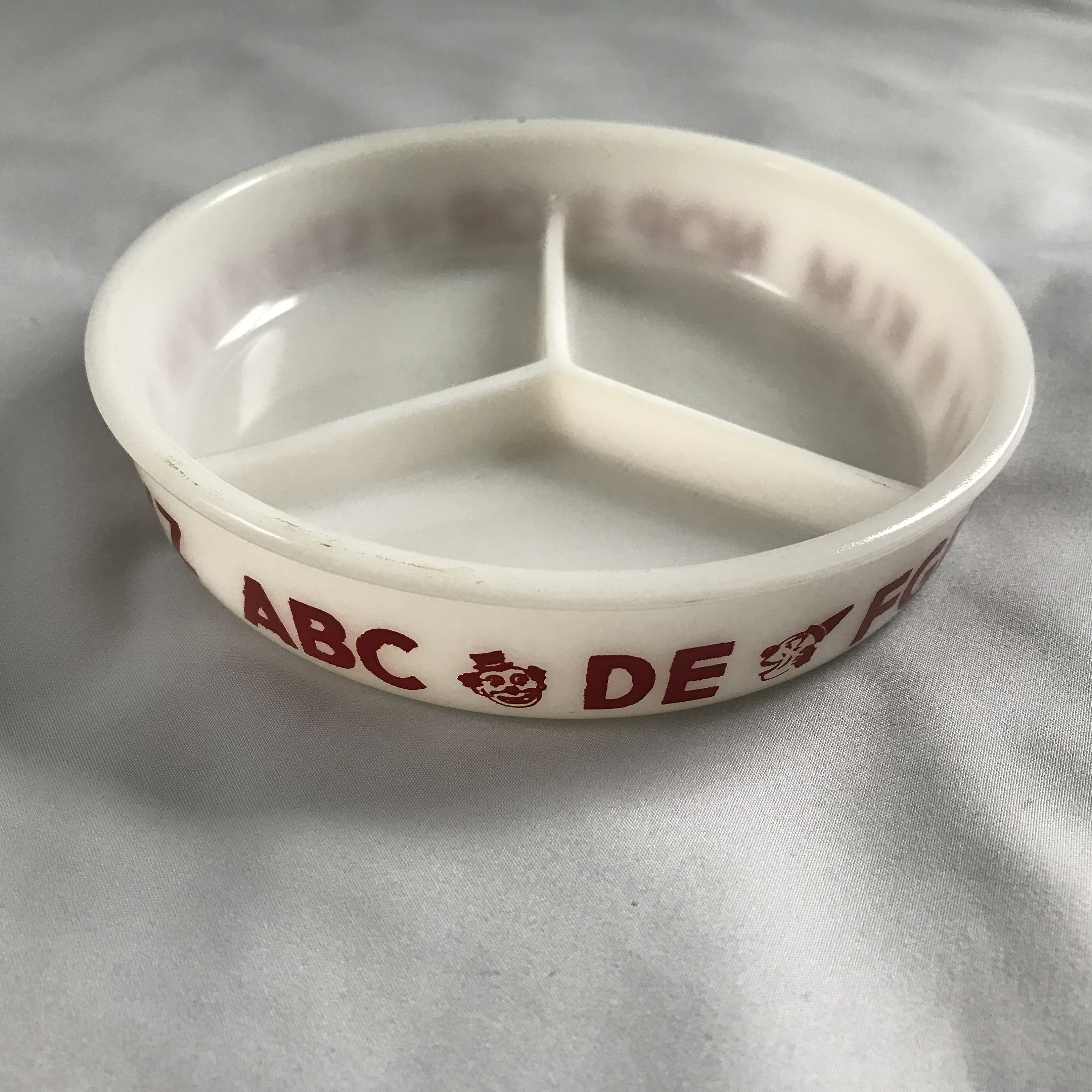 1950s Abcs Hazel Atlas Divided Alphabet & Clown Childs Dish - Etsy
