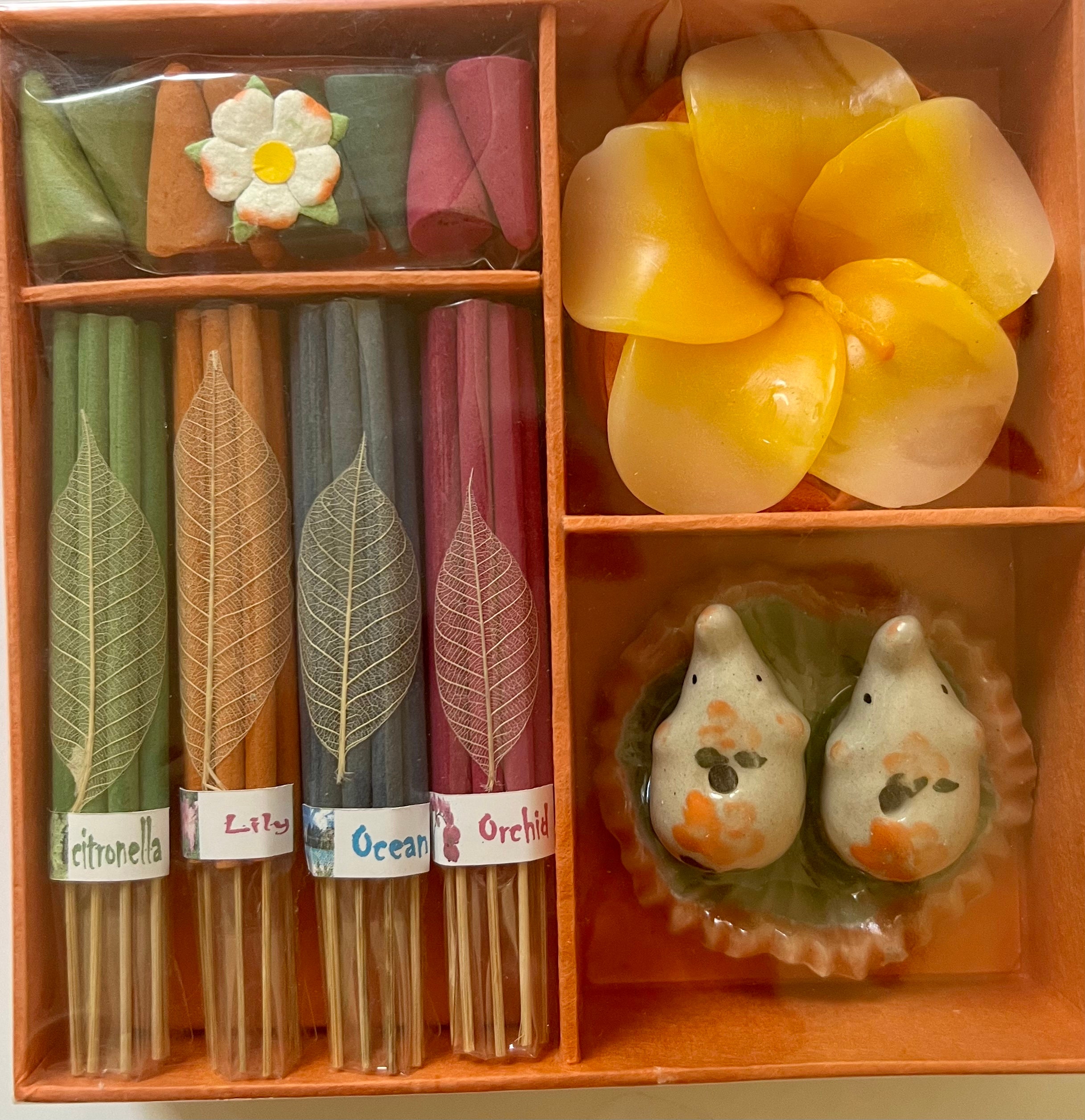 Thai Incense Set Box With Candle Flower, Sticks and Incense Holder - Etsy