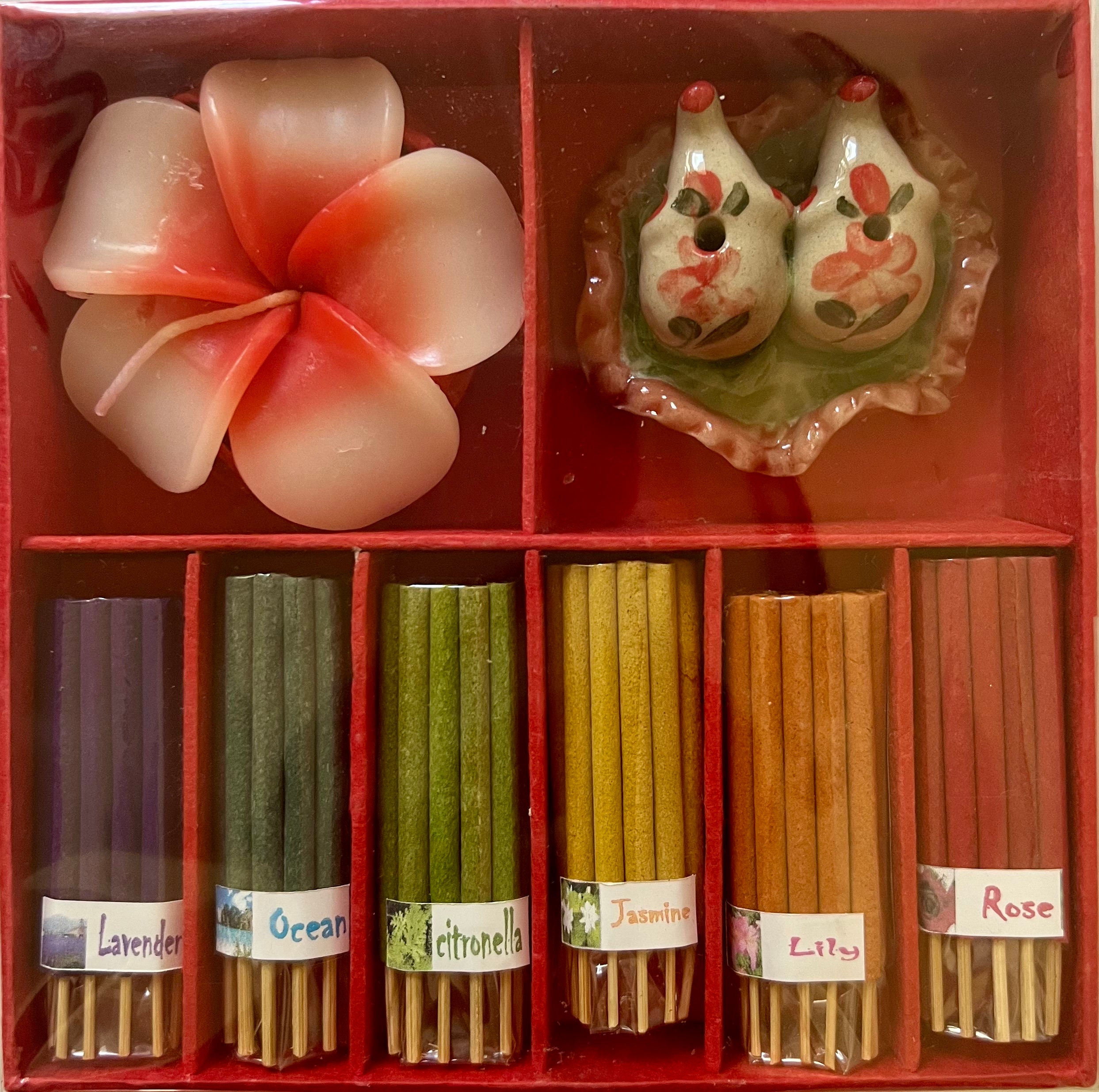 Thai Incense Set Box With Candle Flower, Sticks and Incense Holder - Etsy