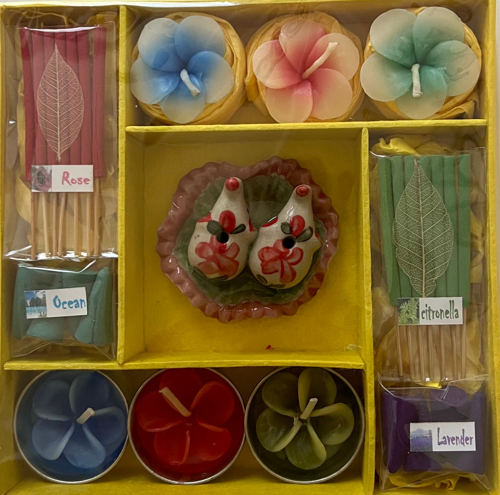 Thai Incense Set Box With Candle Flower, Sticks and Incense Holder - Etsy