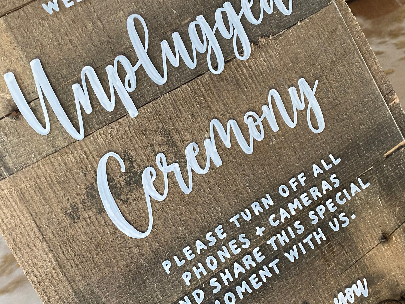 Unplugged Wedding Sign, Unplugged Ceremony Sign, Wedding Sign Wood ...