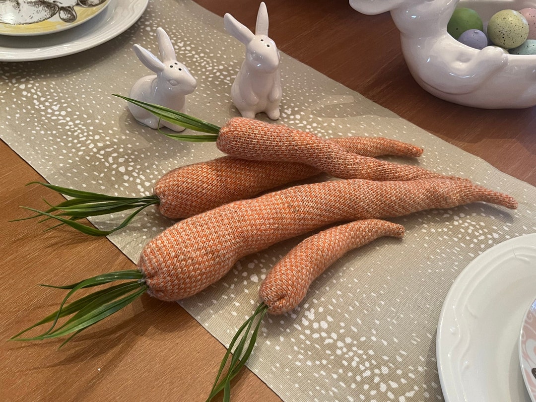 Farmhouse Fabric Carrots, Fabric Carrot Easter Decor, Rustic Carrot ...