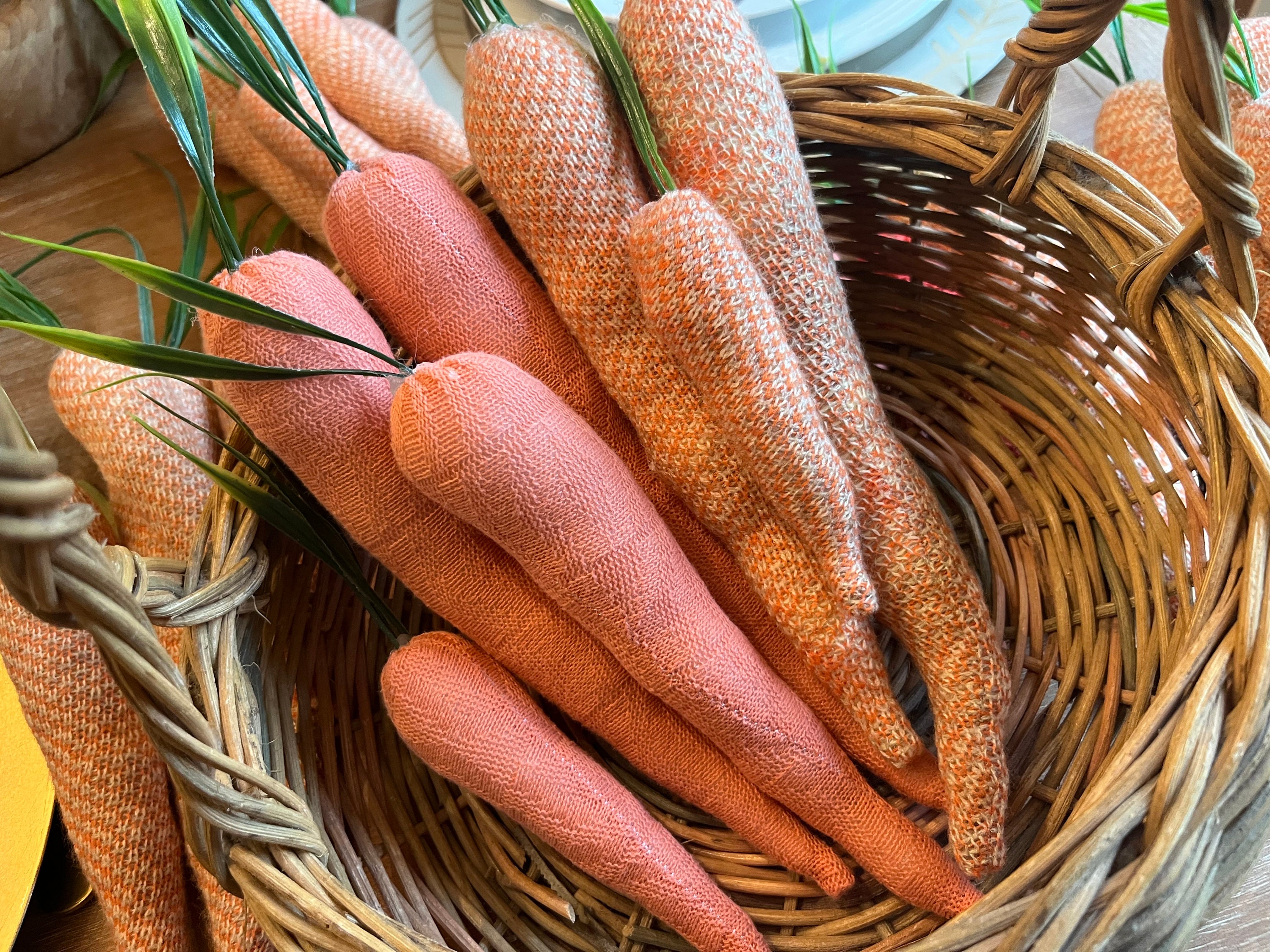 Farmhouse Fabric Carrots, Fabric Carrot Easter Decor, Rustic Carrot ...