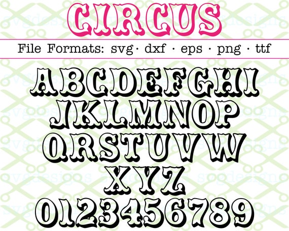 CIRCUS Monogram Svg Letters & Numbers Circus Outline Letters - Etsy