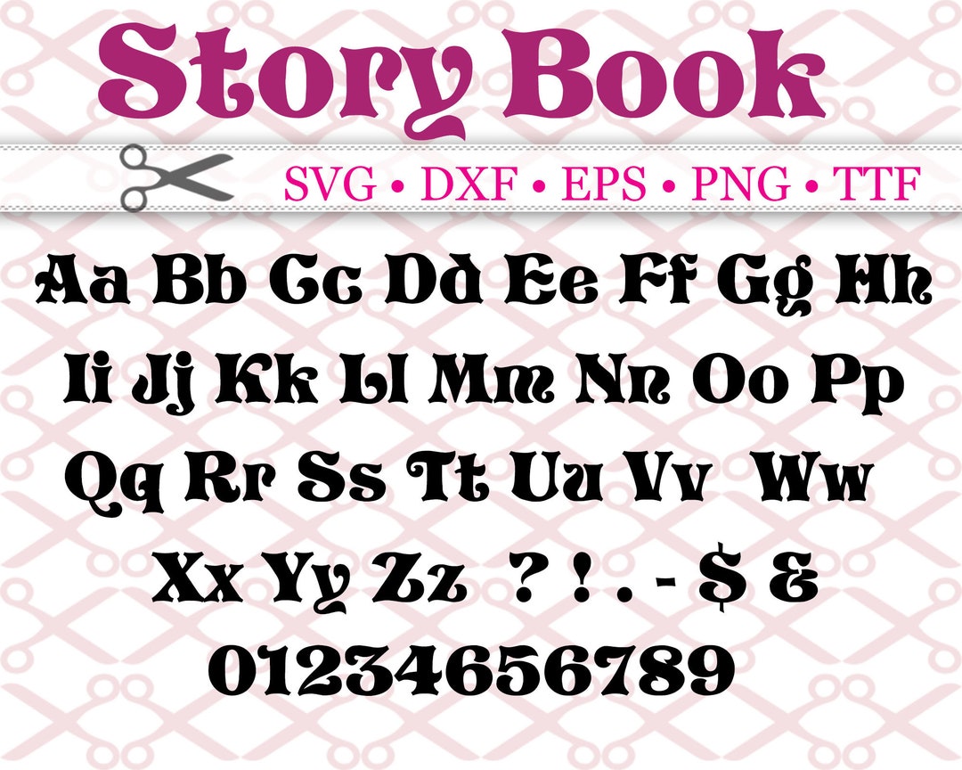 Storybook Calligraphy Font Monogram Svg, Dxf, Eps, Png TTF; Medieval Font, Gothic Font, Script ...