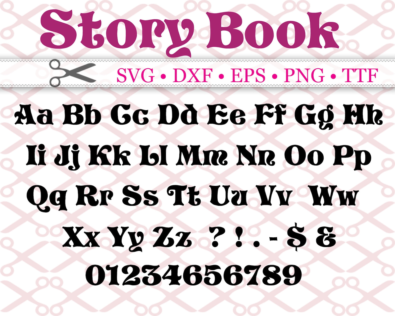 Storybook Calligraphy Font Monogram Svg, Dxf, Eps, Png TTF Medieval ...