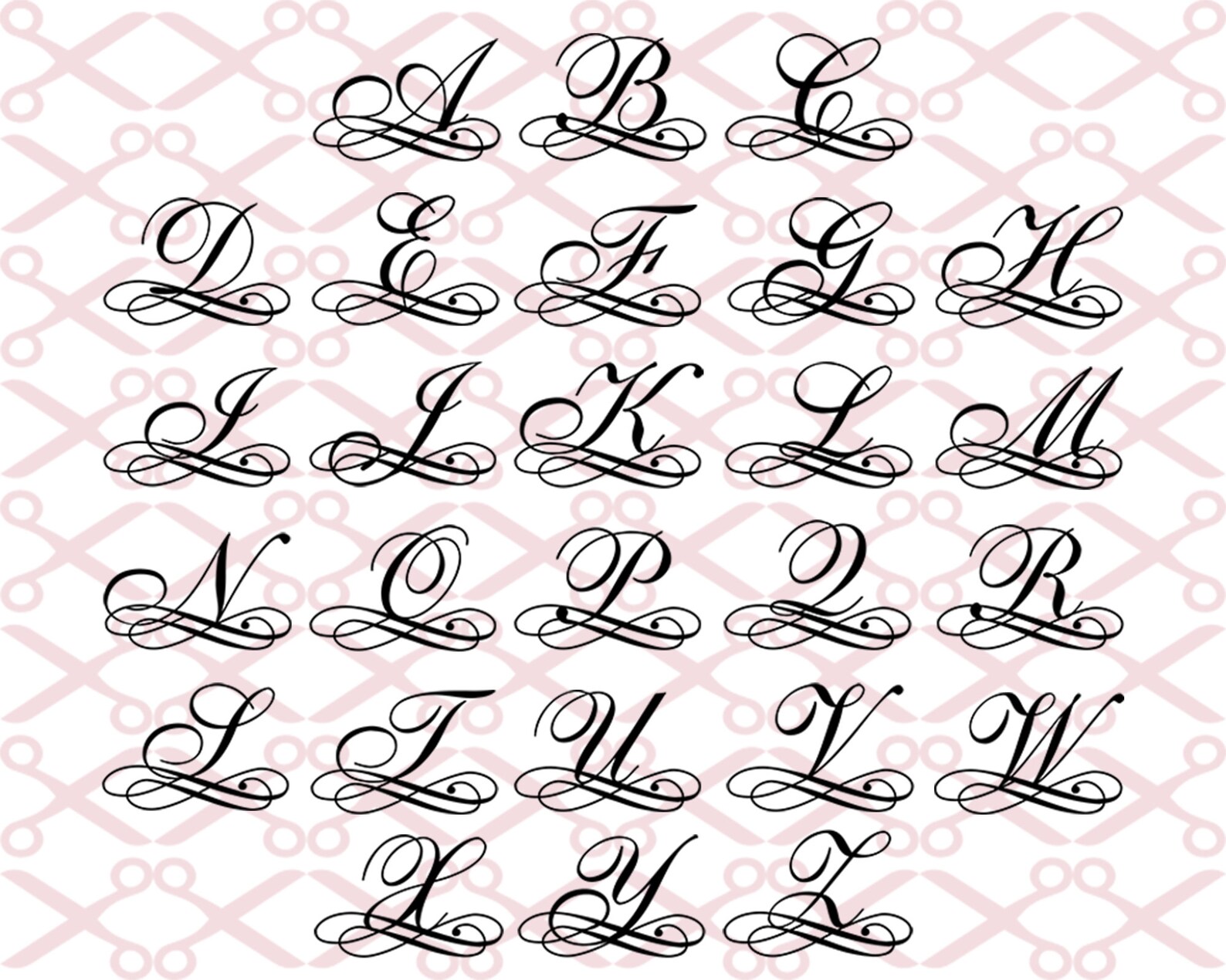Fancy Swirl MONOGRAM Svg, Dxf, Eps, Png Files, Wedding Monogram ...