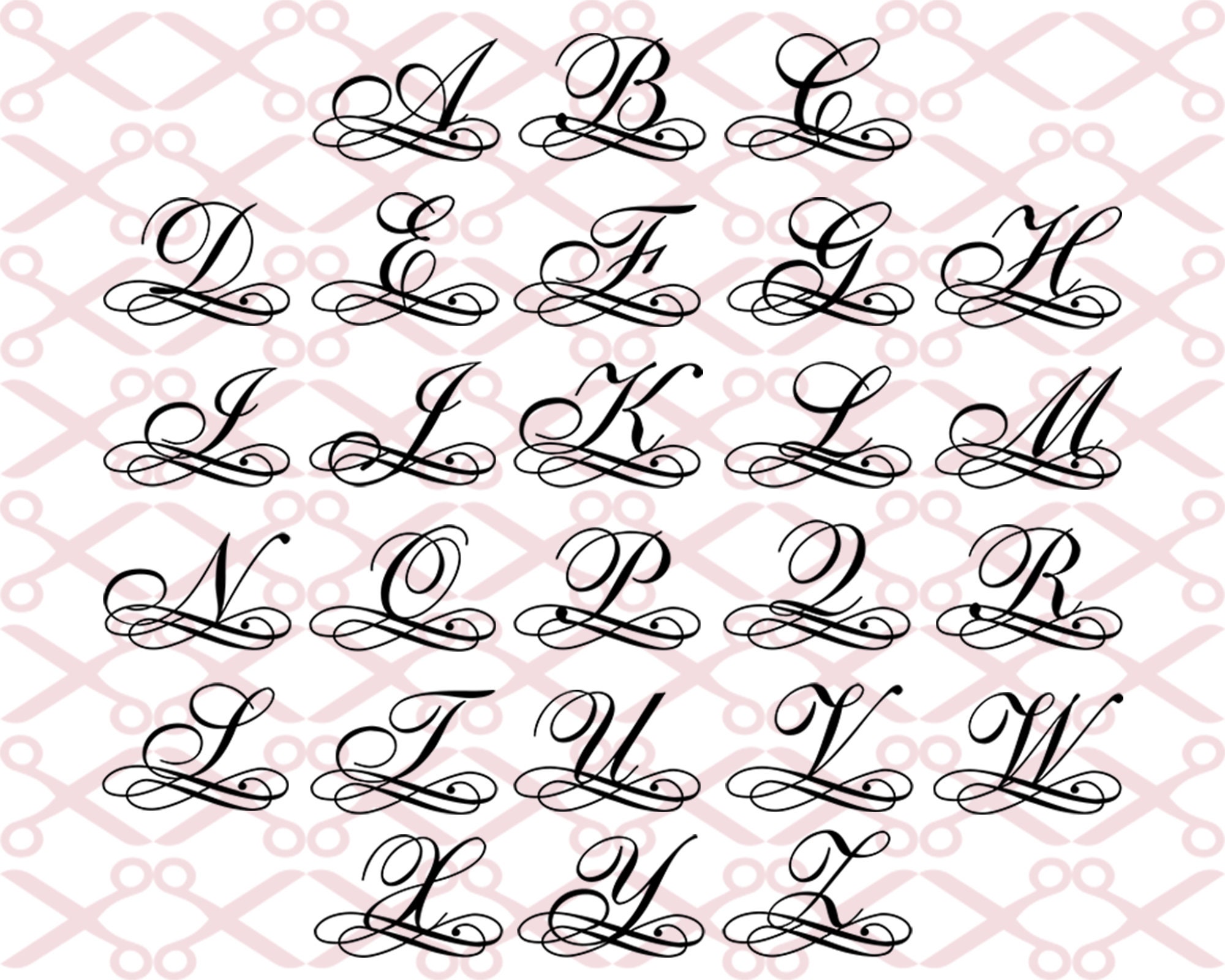 Fancy Swirl MONOGRAM Svg, Dxf, Eps, Png Files, Wedding Monogram ...