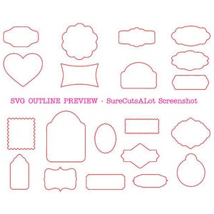 Gift Tag Shapes SVG, Dxf Eps & Png. Gift Tags Svg, Svg Labels, Svg ...