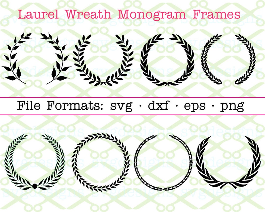 Laurel Wreath Frames SVG, Dxf, Eps, Png. SVG Cut Files Cricut ...