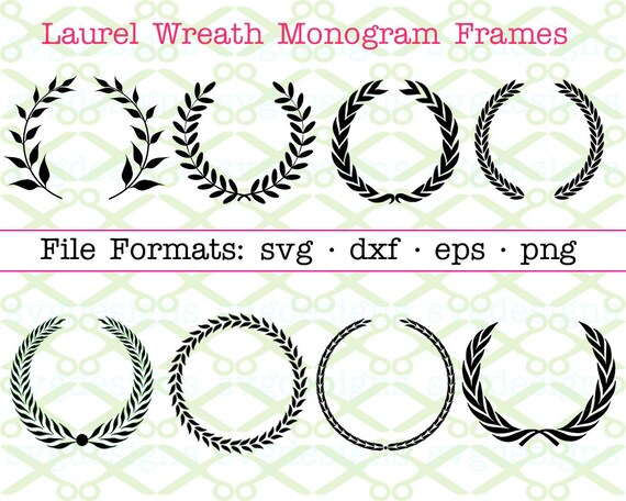 Laurel Wreath Frames SVG Dxf Eps Png. SVG Cut Files Cricut - Etsy