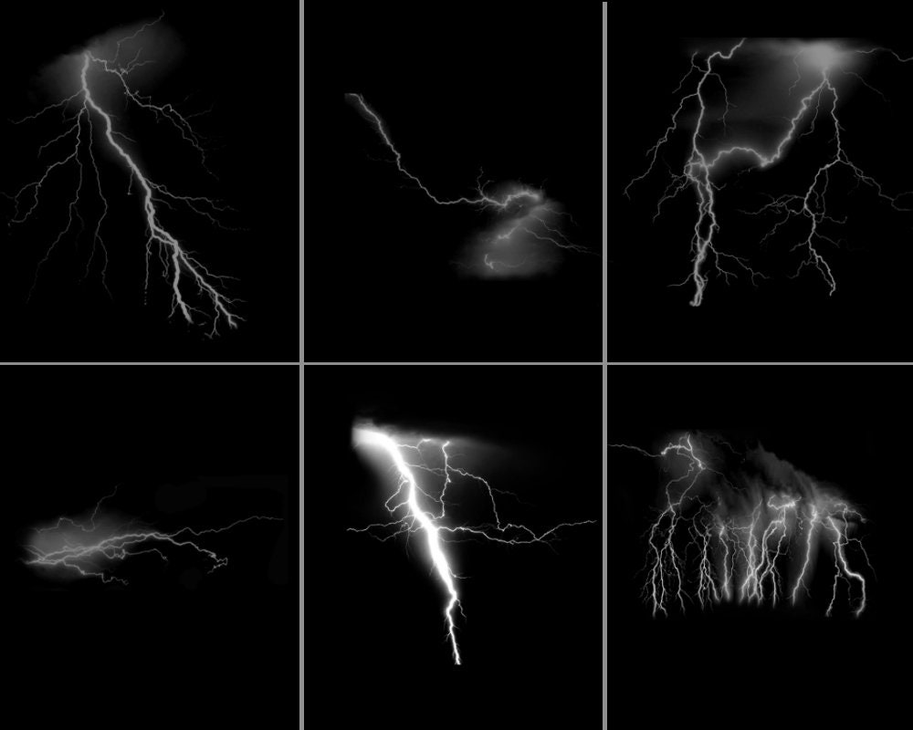 PHOTOSHOP BRUSHES, Lightning Brushes, Lightning Flash Brushes, ABR ...