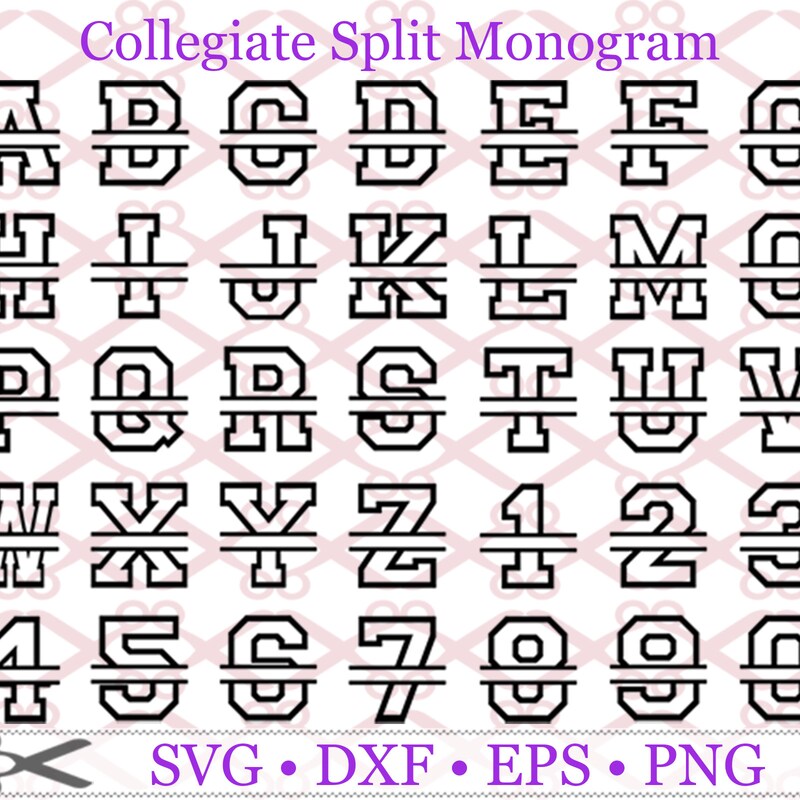 Split Letter Monogram Svg - Etsy