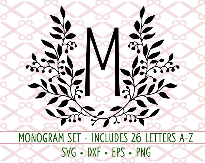 Apex Monogram SVG, Dxf, Eps, Png Fancy Wedding Monogram Svg, 26 Letters ...