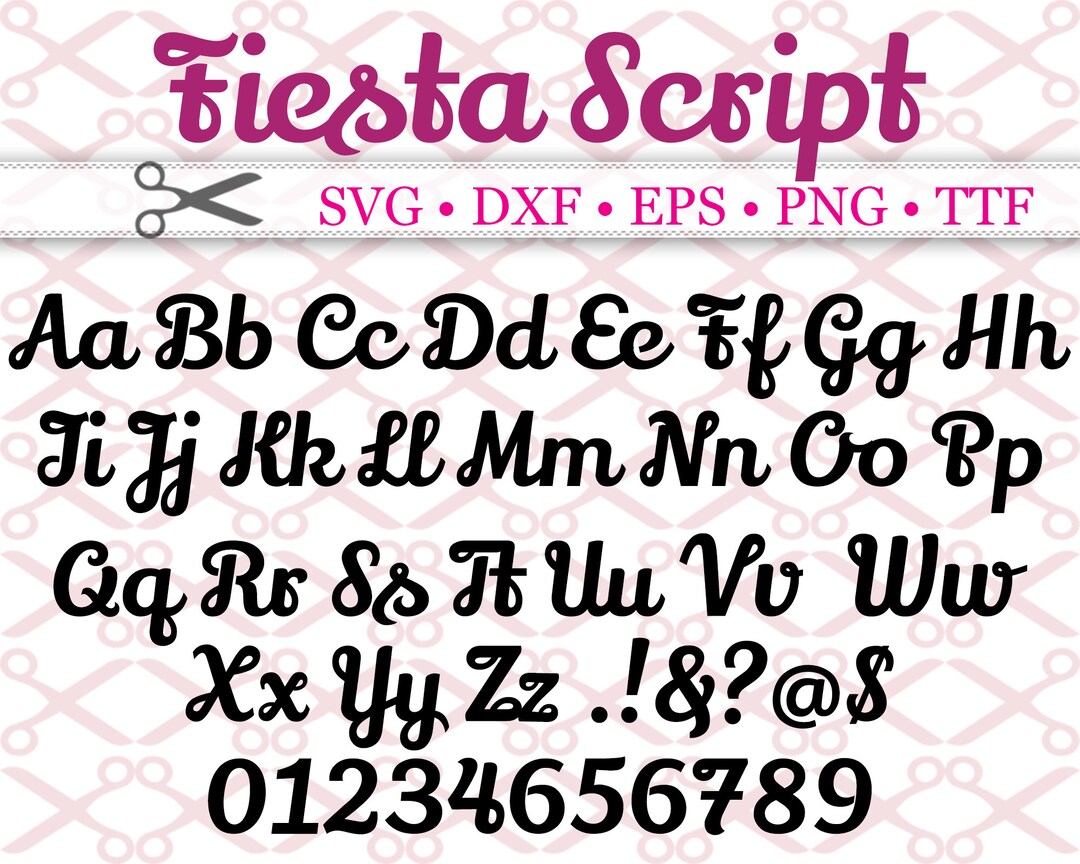 FIESTA Script SVG, Decorative Font, Retro Script Monogram Svg, Dxf, Eps ...