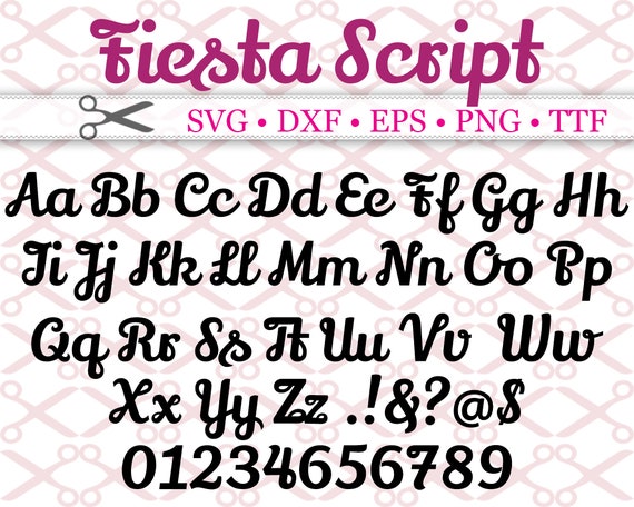 FIESTA Script SVG Decorative Font Retro Script Monogram Svg - Etsy