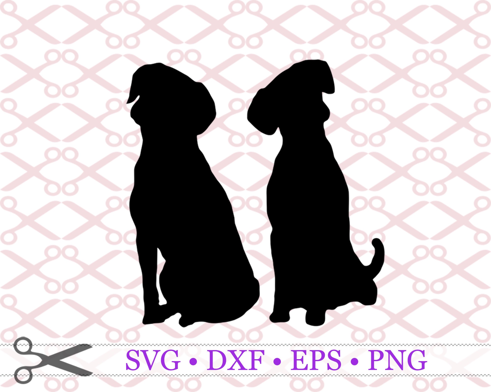 DOG SVG File Two Dogs Silhouette Svg Png Dfxpair of Dogs - Etsy
