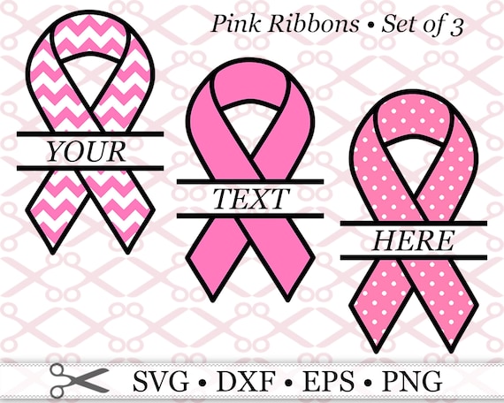 Breast Cancer Awareness Ribbon SPLIT MONOGRAM Svg Png Eps - Etsy