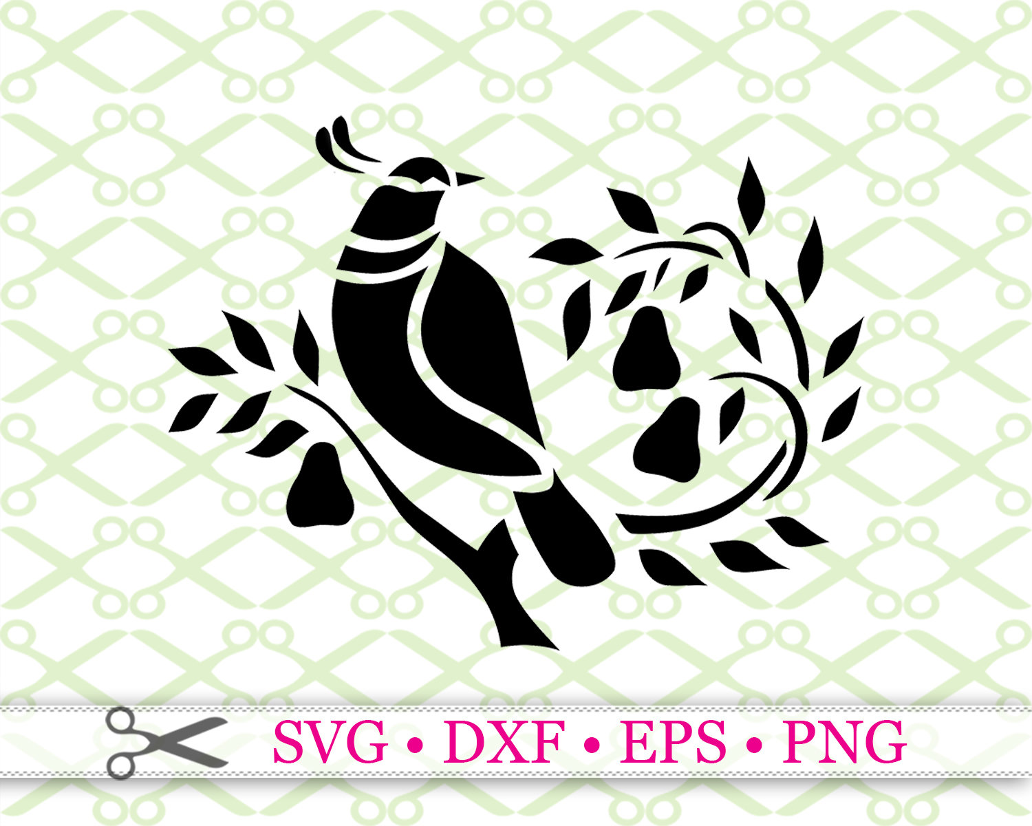 Partridge in A Pear Tree Christmas Svg, Png, Eps, Png; Christmas ...